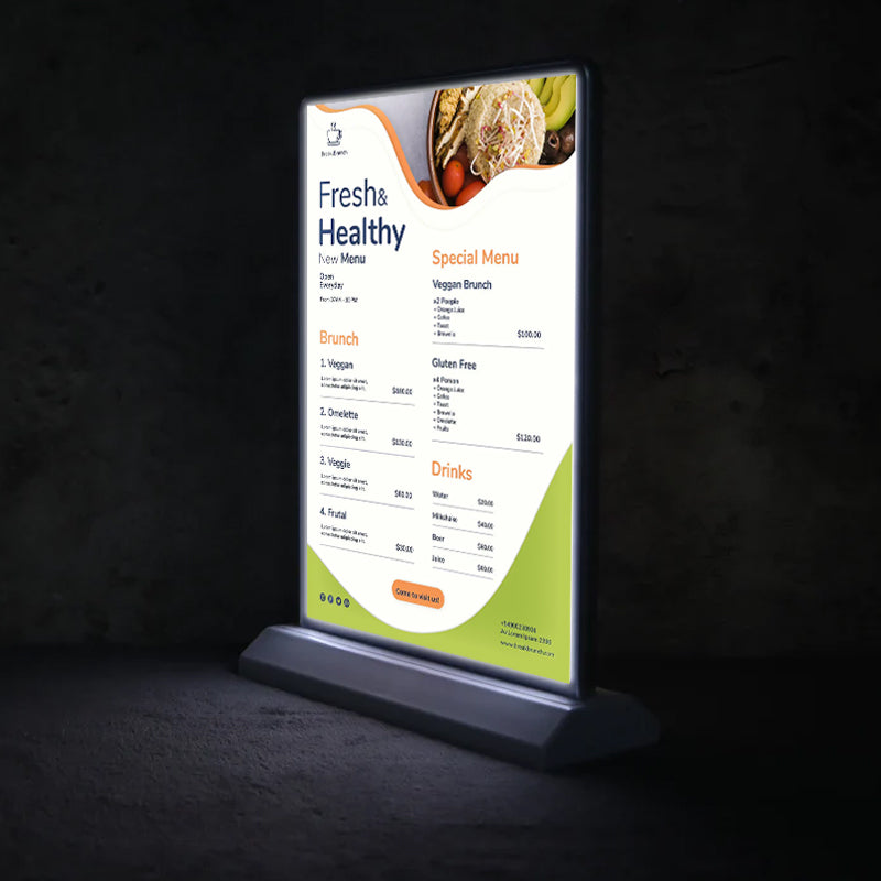 A4 Rechargeable Desktop Display Double Side Advertising Light Box Sign ...
